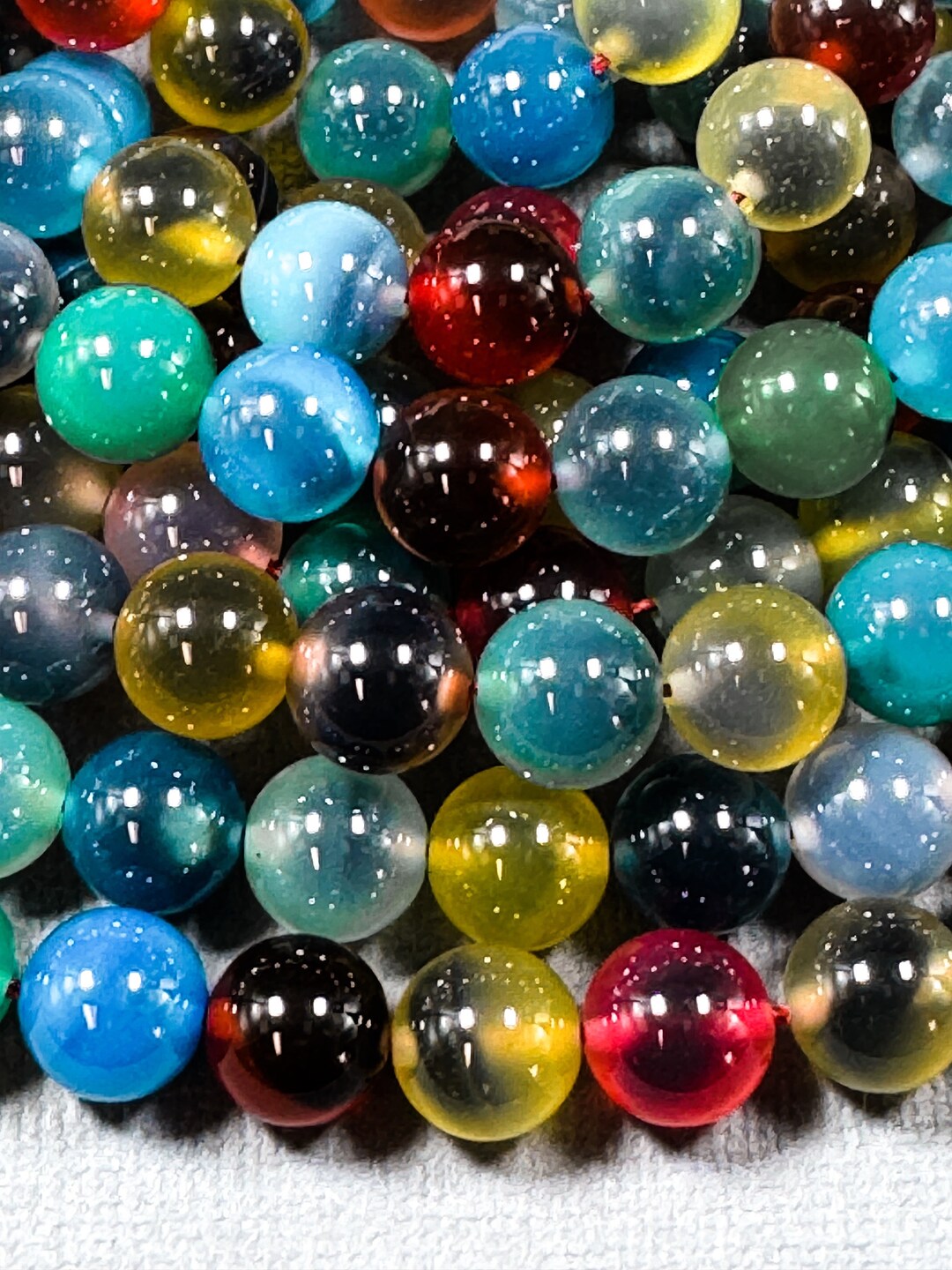 Natural Rainbow Sugar Heart Candy Agate Gemstone Beads 6mm 8mm 10mm ...