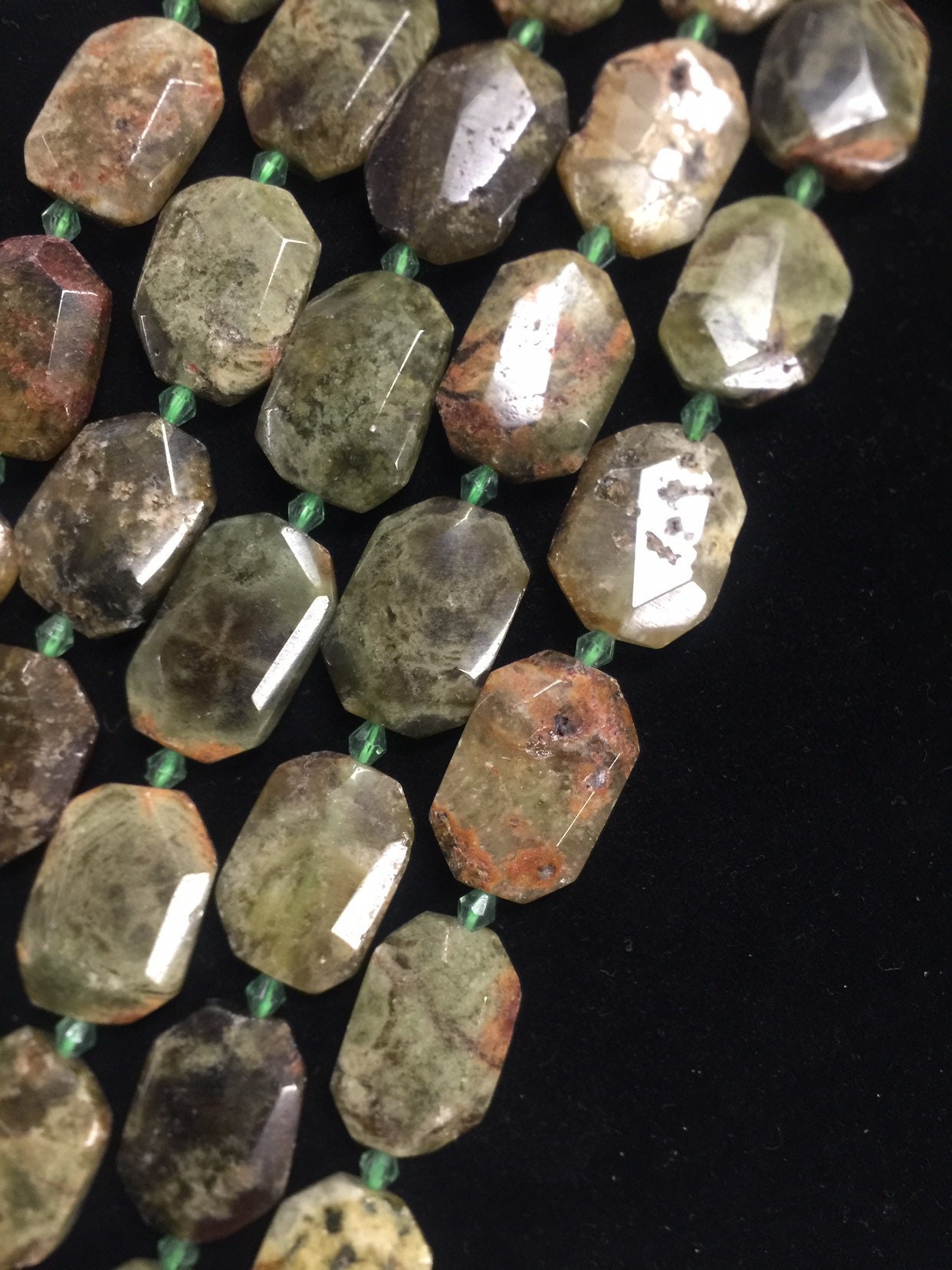 Natural gemstone beads . Natural green garnet gemstone beads . | Etsy