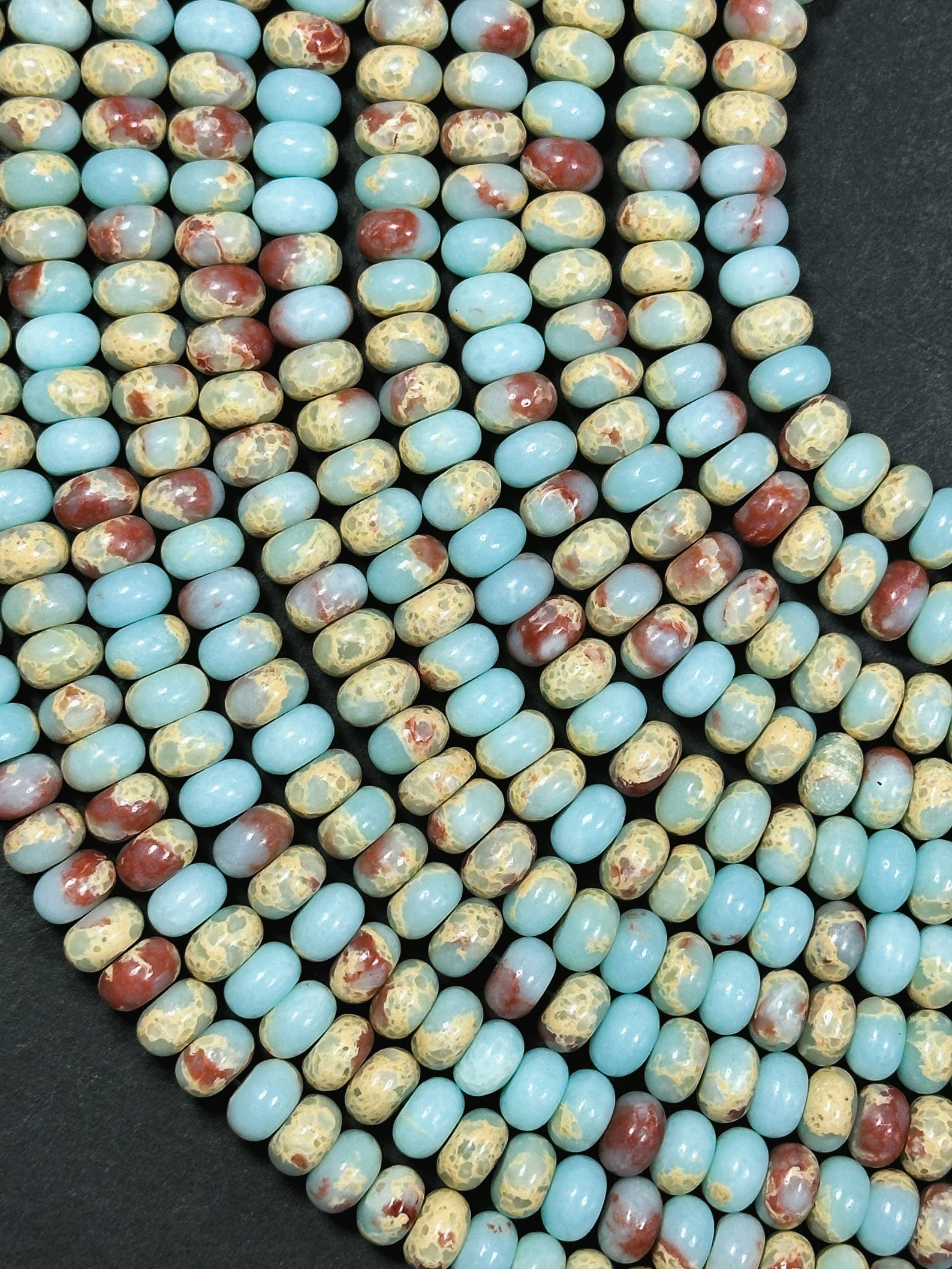 Natural Sea Sediment Jasper Gemstone Bead 8x5mm Rondelle Shape ...