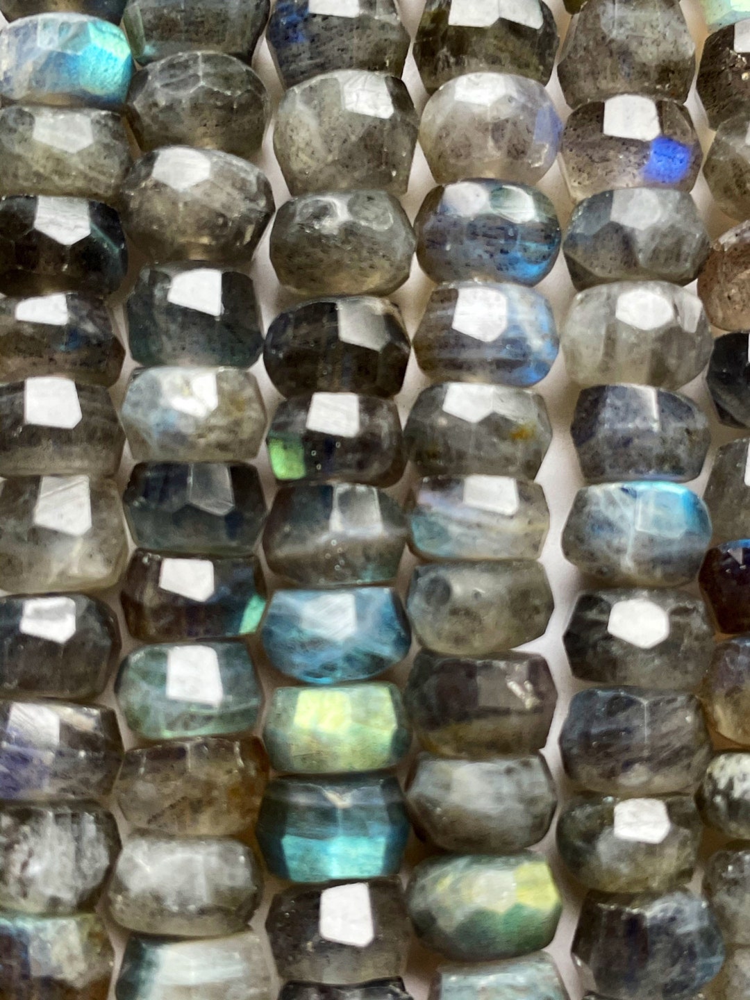 AAA Blue Flash Labradorite Stone Bead . Faceted 4x6mmmm Rondelle Shape ...