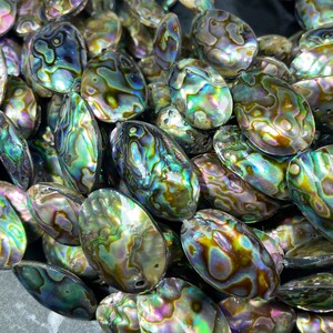 Natural Abalone Shell Bead. About 15x25mm Oval Shape. Gorgeous Natural ...