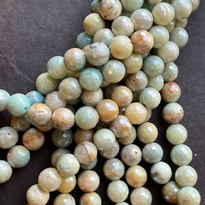 Natural Mystic Amzonite Stone Bead. Faceted 6mm 8mm 10mm 12mm Round ...