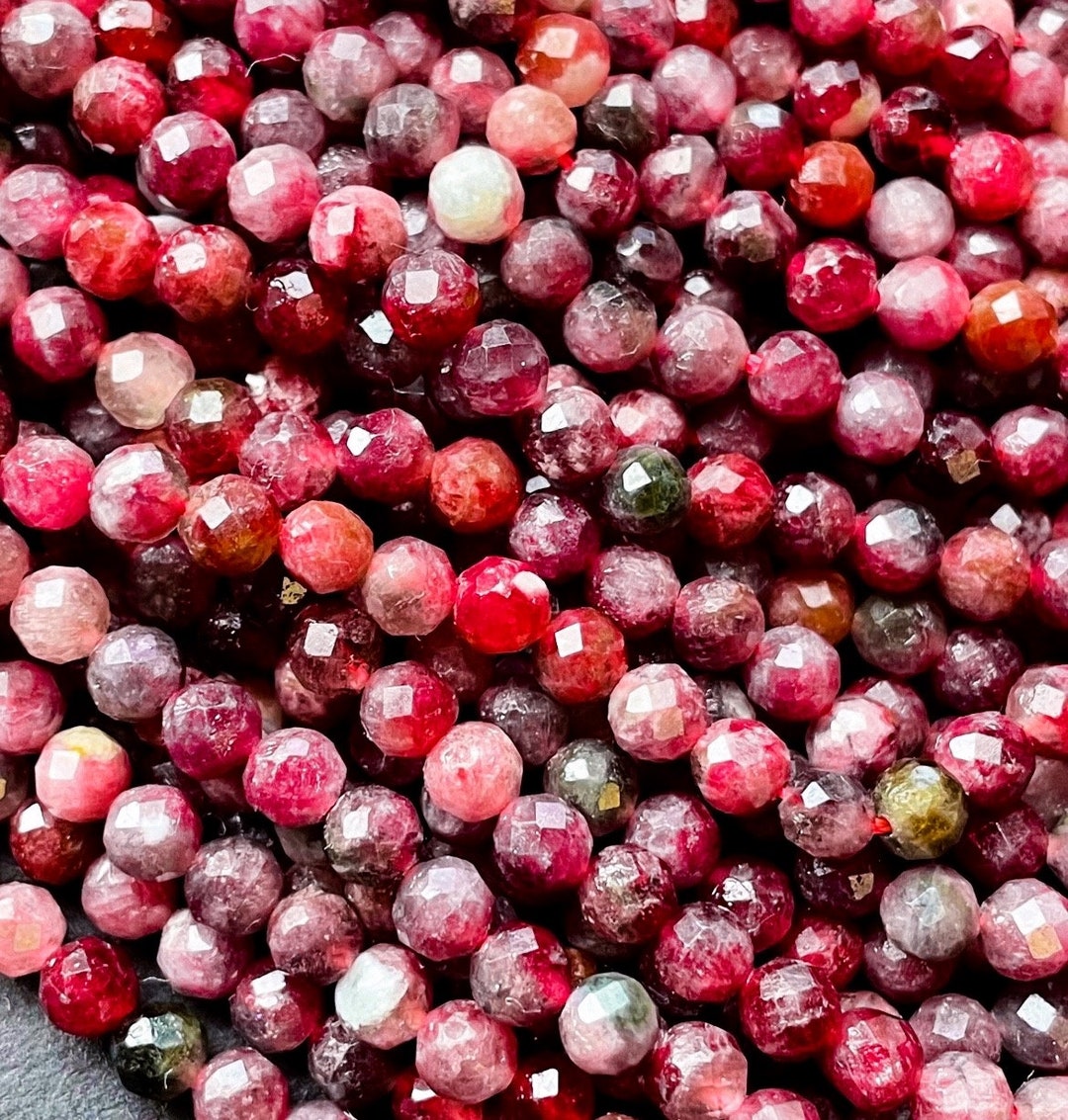 AAA Natural Red Ruby Stone Bead . 4mm Faceted Cut Ruby Bead. Gorgeous ...