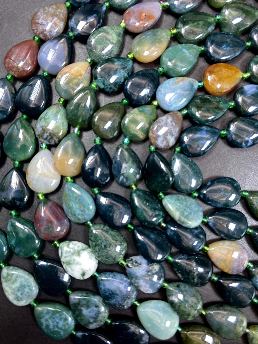 Natural Ocean Jasper Gemstone Bead 12x16mm Teardrop Shape Bead ...