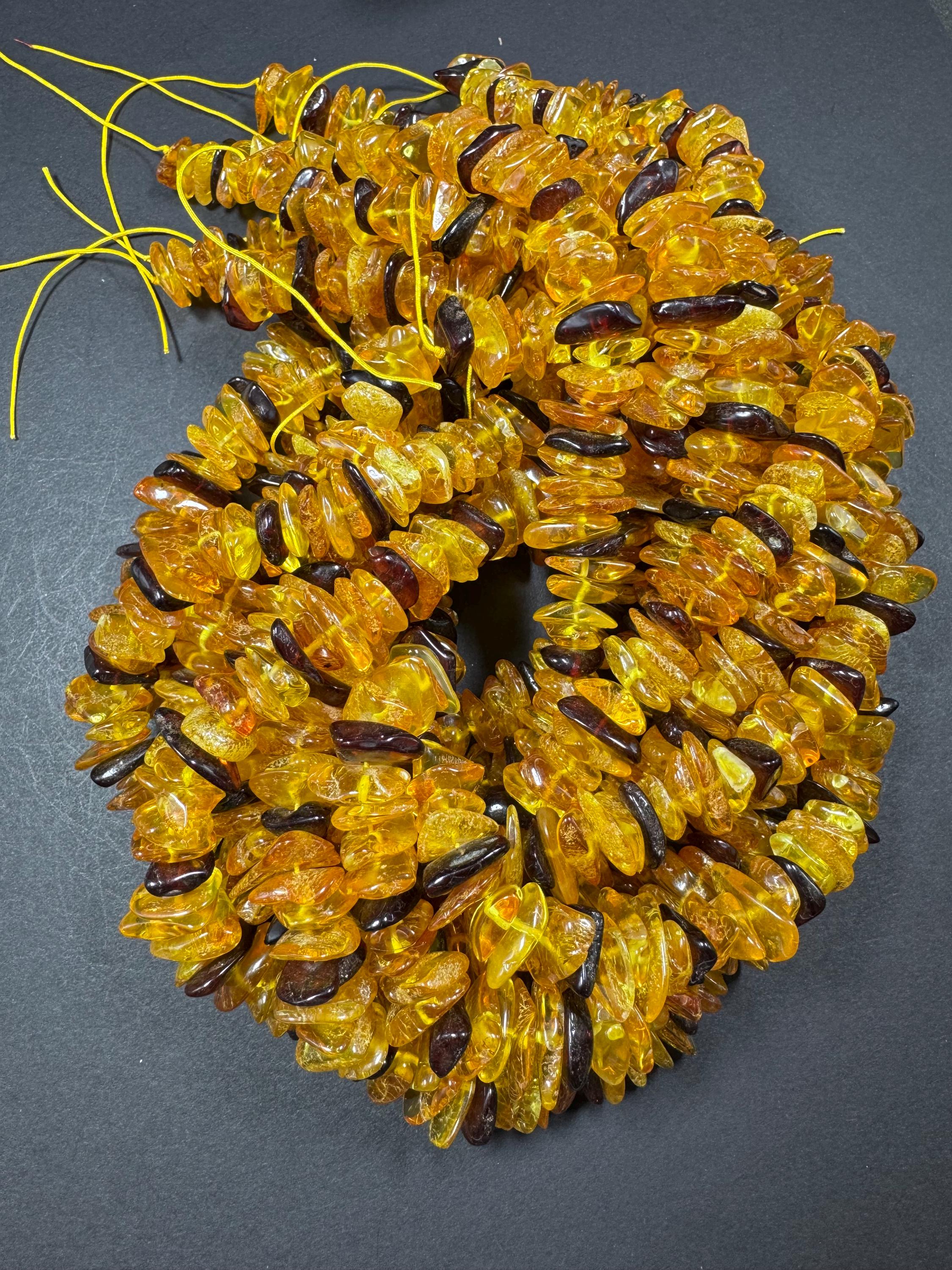 Natural Baltic Gold Stone Bead . Freeform Roundell Shape, Beautiful ...