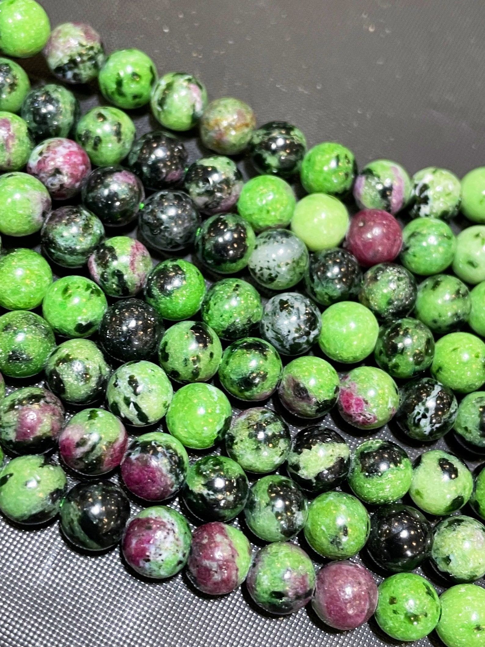 AAA Natural Ruby Zolsite Stone Bead . 6mm 8mm Round Bead. - Etsy