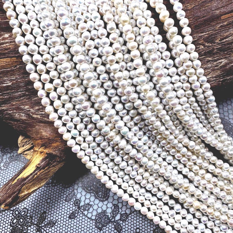 4mm Natural Round Pearls - Etsy