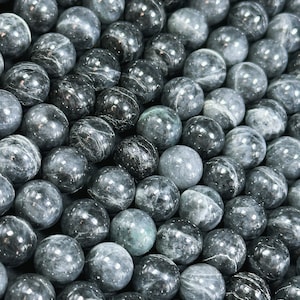 Natural Black Jasper Gemstone Bead 10mm Round Beads, Beautiful Black ...