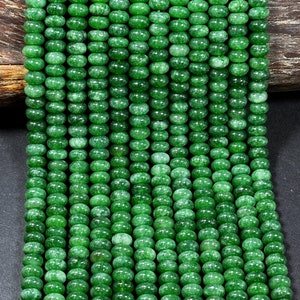 NATURAL Green Jade Gemstone Bead 8x5mm Rondelle Shape Bead, Beautiful ...