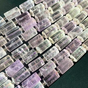 AAA Natural Clear Amethyst Stone Bead. Faceted 10x17mm Tube Shape ...