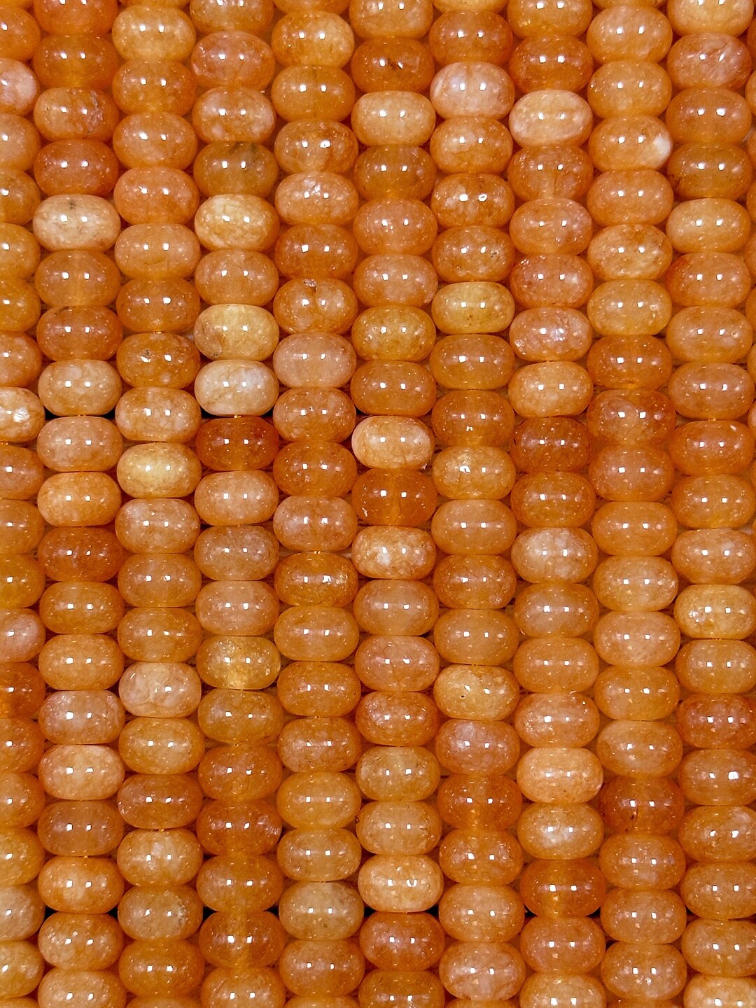 NATURAL Orange Jade Gemstone Bead 8x5mm Rondelle Shape Bead, Beautiful ...
