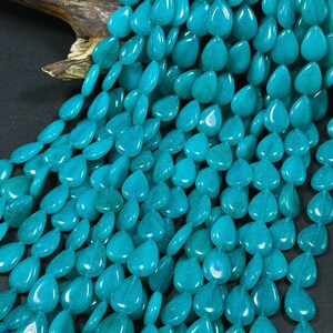 Natural Turquoise Blue Jade Gemstone Bead 20x15mm Teardrop Shape ...