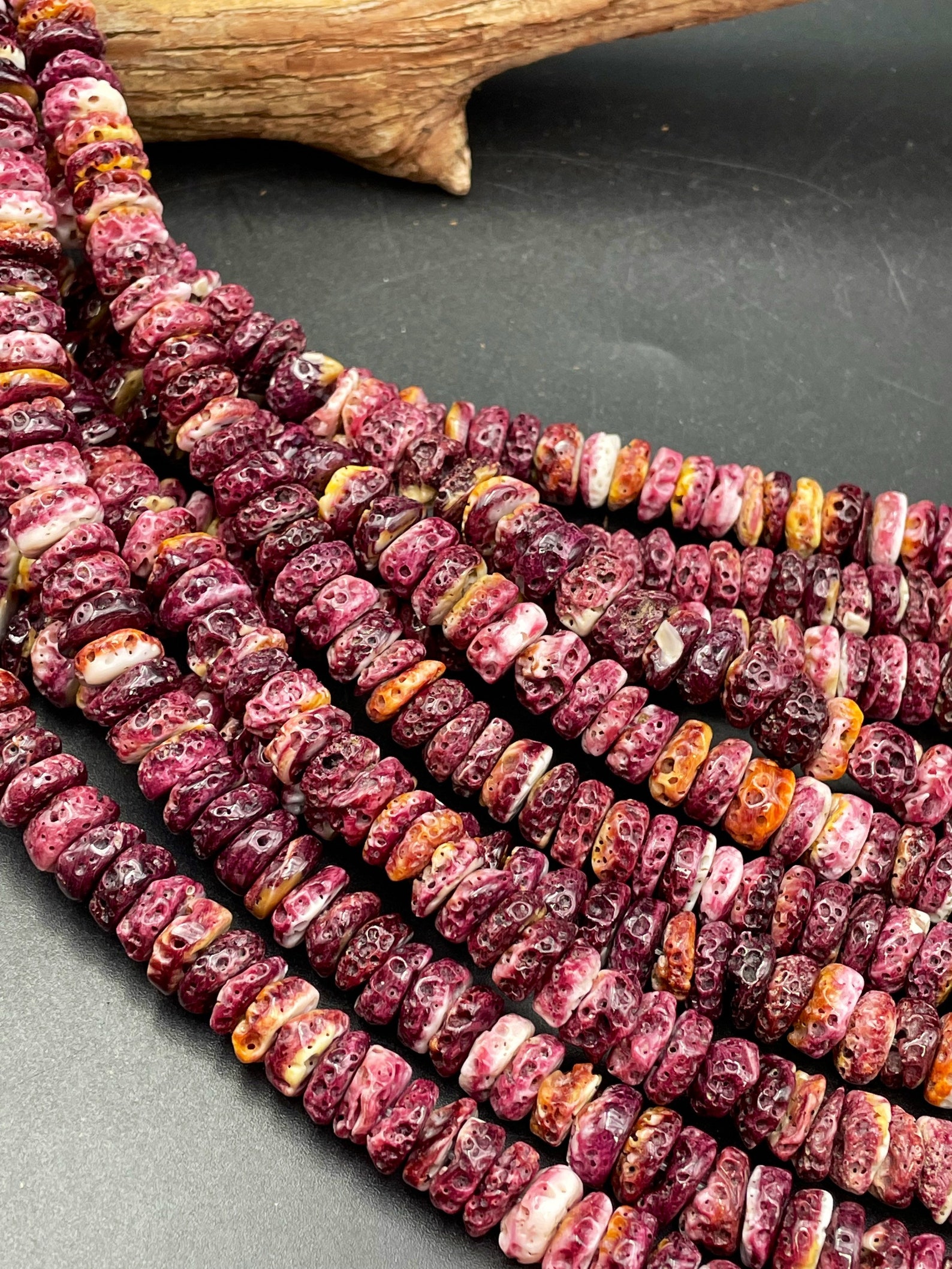 AAA Natural Purple Spiny Oysters Shell Bead. 4x10mm Roundell | Etsy