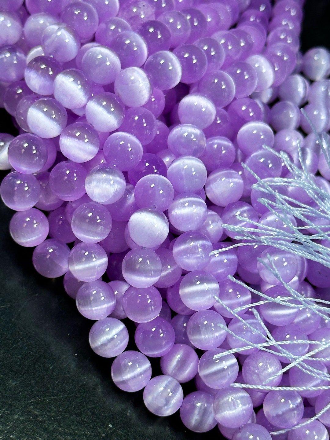 AAA Natural Selenite Gemstone Bead, 8mm 10mm Round Bead, Beautiful ...