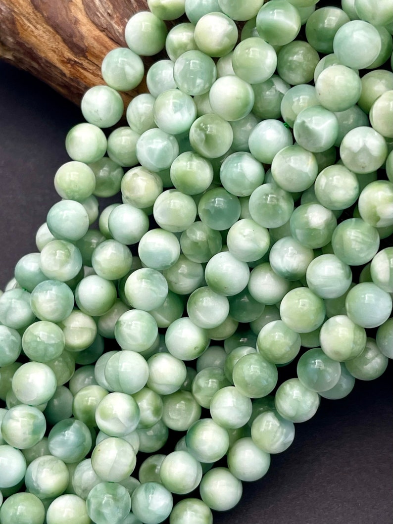AAA Natural Green Moonstone Bead 6mm 8mm 10mm Round Bead. Gorgeous ...