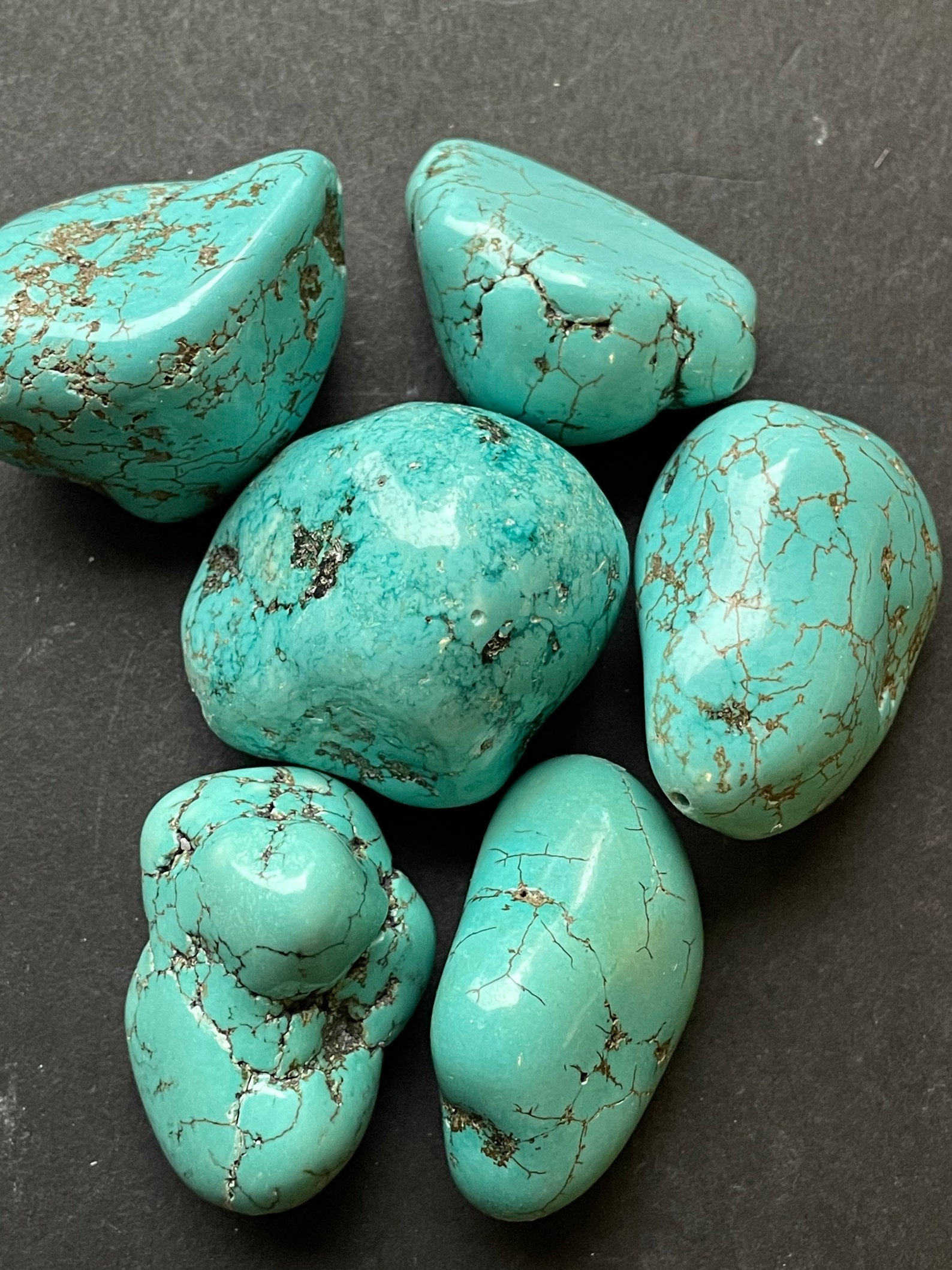 Perla in pietra howlite turchese blu naturale. 18mm 35mm | Etsy