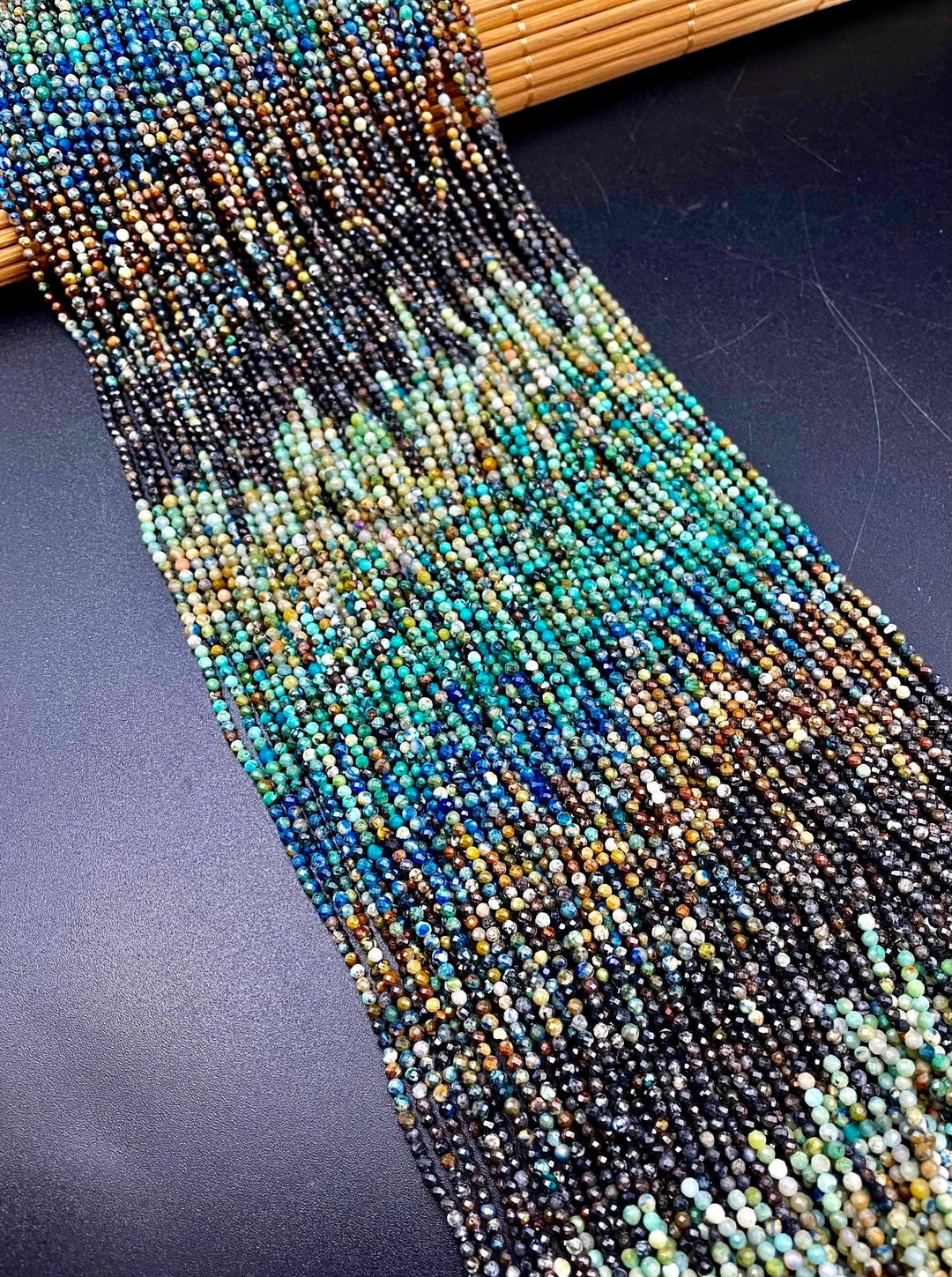 AAA Natural Turquoise Stone Bead 2mm 4mm Faceted Round Bead. Gorgeous ...