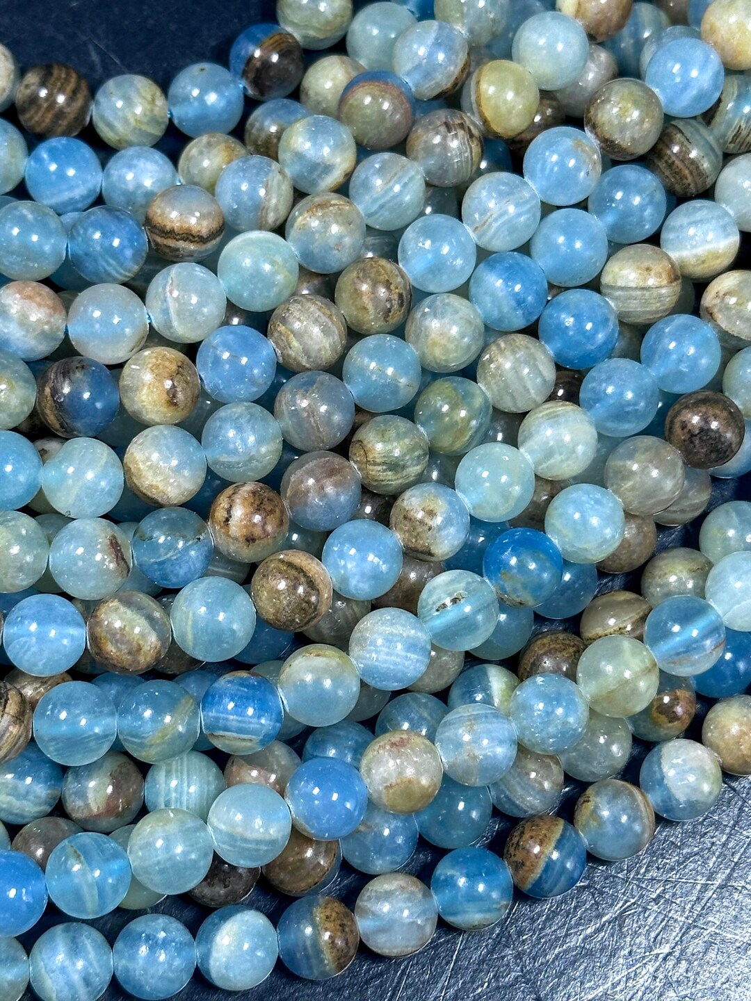 AAA NATURAL Blue Calcite Gemstone Bead 6mm 8mm 10mm Round Beads ...