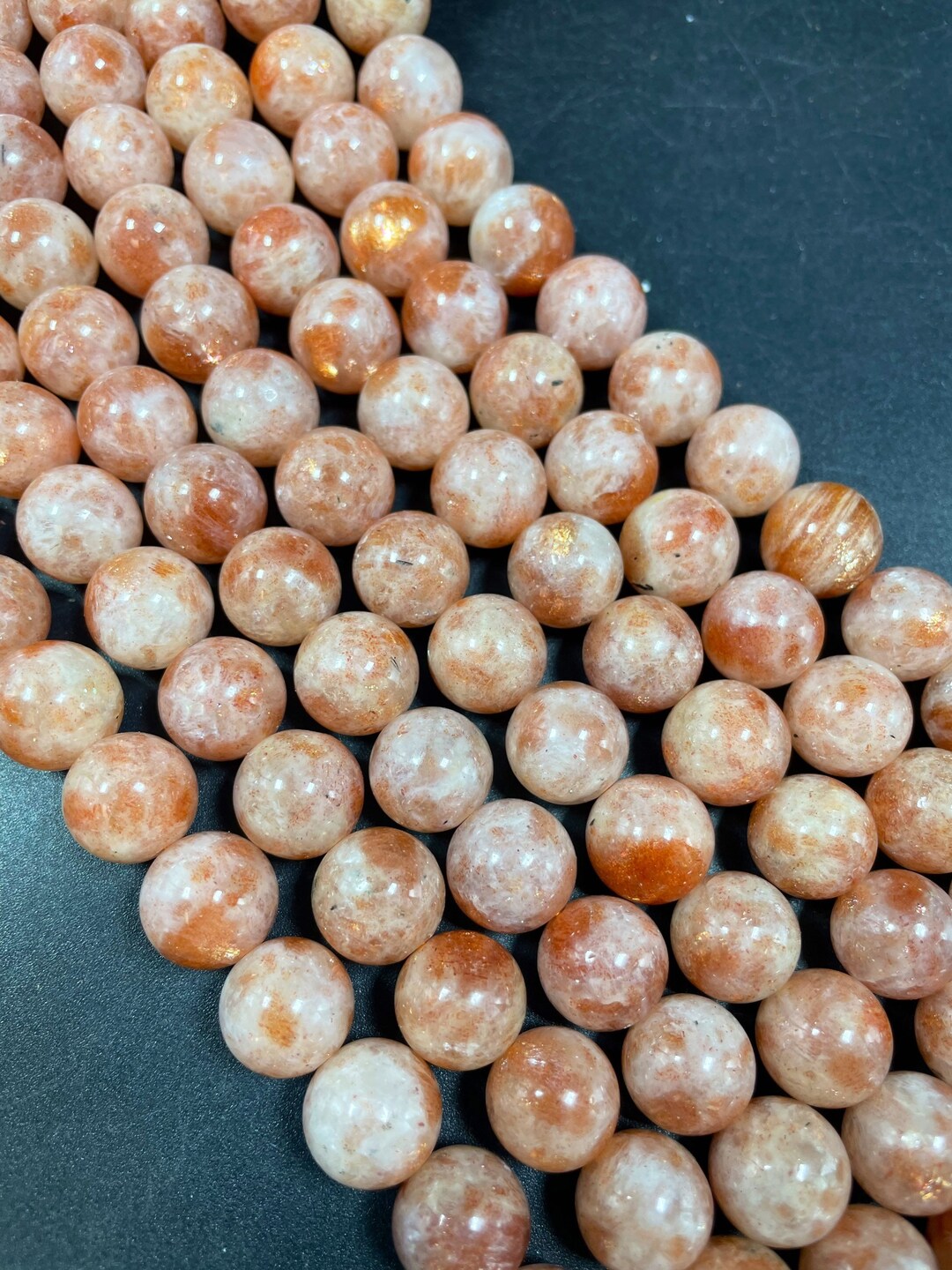 Natural Fire Sunstone Bead. 12mm Round Bead. Gorgeous Orange Natural ...