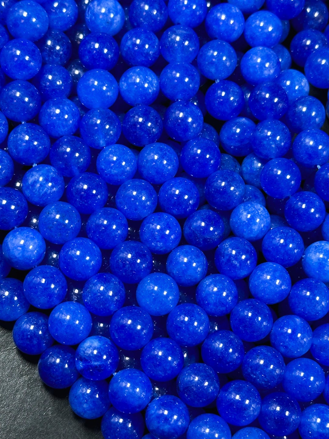 Natural Blue Jade Gemstone Bead 6mm 8mm 10mm Round Beads, Beautiful ...