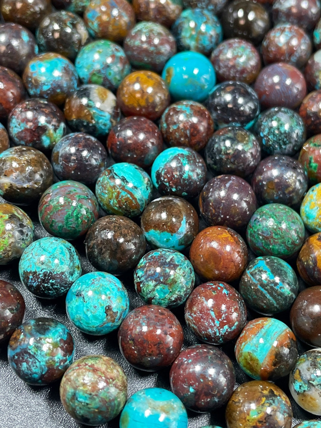 AAA Natural Azurite Chrysocolla Gemstone Bead. 6mm 7mm 8mm 9mm10mm ...