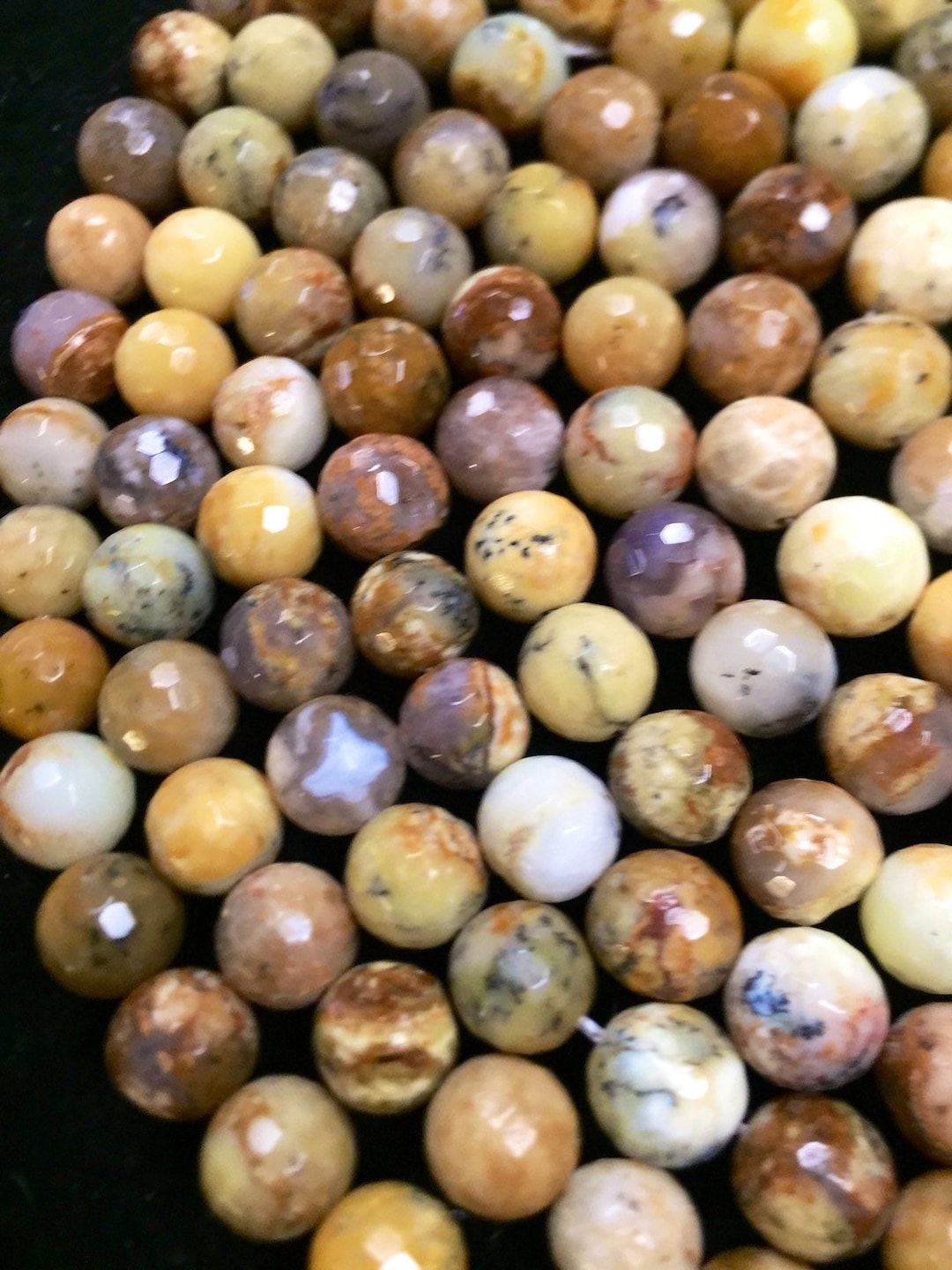 Natural Brown Opal . 8mm 10mm 12mm Round Faceted Opal Bead . Gorgeous ...