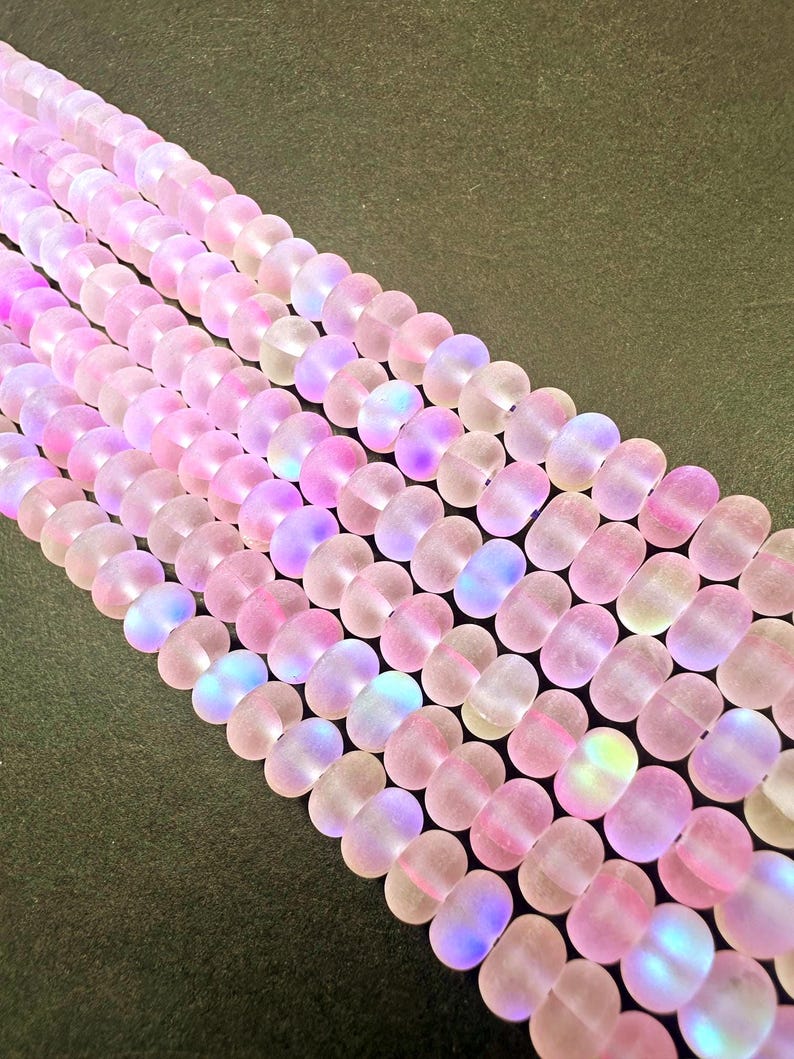 Beautiful Light Pink Mermaid Glass Beads With Stunning Flash, 5x8mm ...