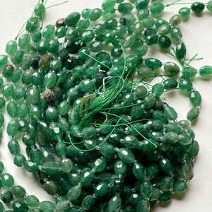 Natural Green Strawberry Quartz Stone Bead. Faceted 10x12mm Barrel ...