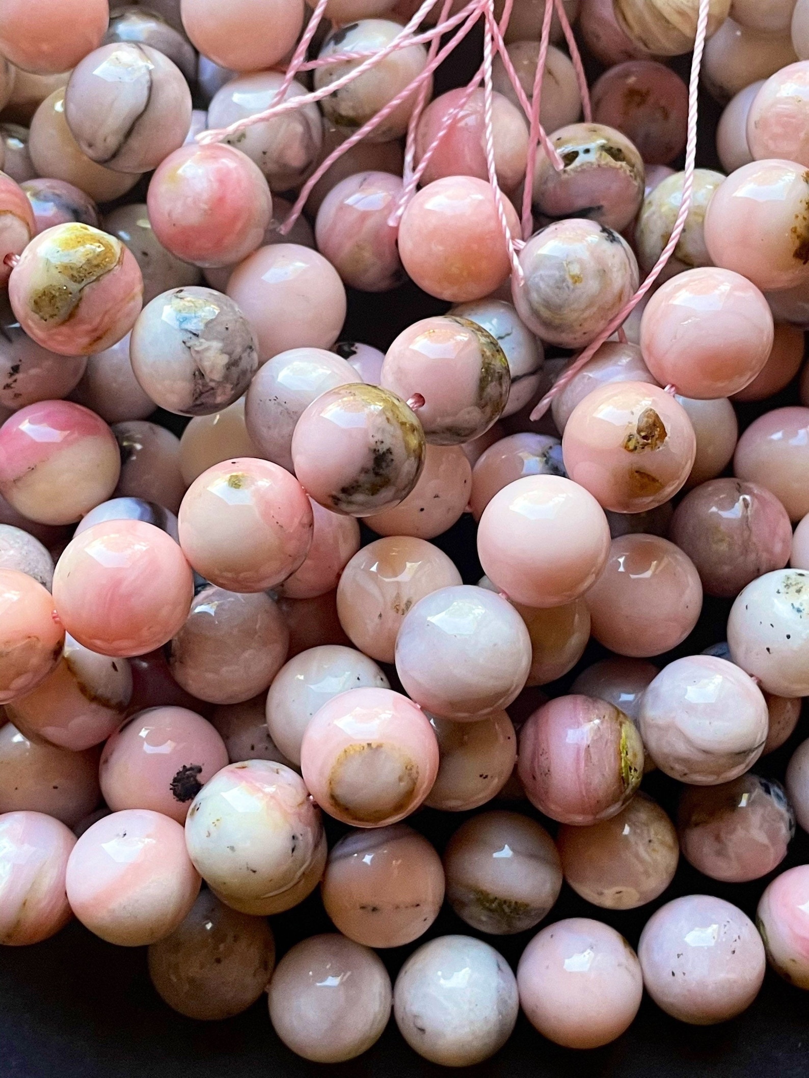 AAA Natural Pink Opal Stone Bead . 6mm 8mm 10mm 12mm Smooth - Etsy