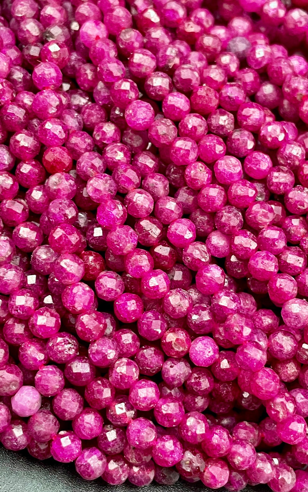 AAA 100% Natural Red Ruby Stone Bead. 2mm 4mm Round Bead. Beautiful ...