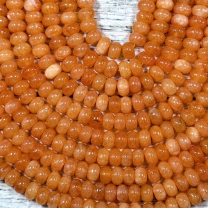 NATURAL Orange Jade Gemstone Bead 8x5mm Rondelle Shape Bead, Beautiful ...