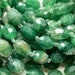 Natural Green Strawberry Quartz Stone Bead. Faceted 10x12mm Barrel ...