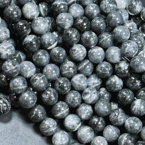 Natural Black Jasper Gemstone Bead 10mm Round Beads, Beautiful Black ...
