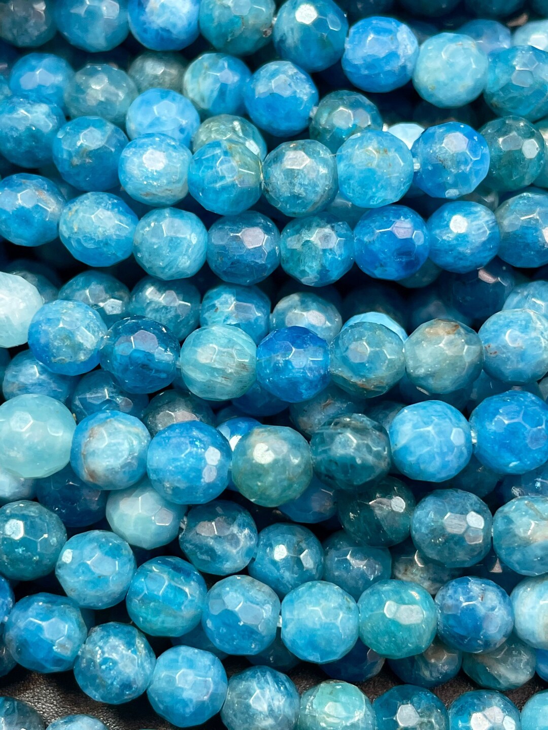 AAA Natural Apatite Gemstone Bead. Faceted 5mm Round Bead . Gorgeous ...
