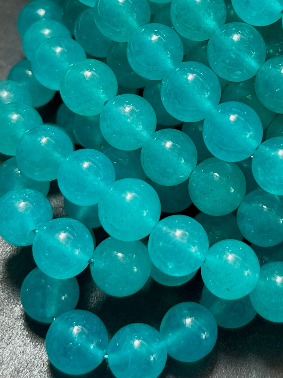 AAA Natural Amazonite Teal Blue Stone Bead. 6mm 8mm 10mm Round Bead ...