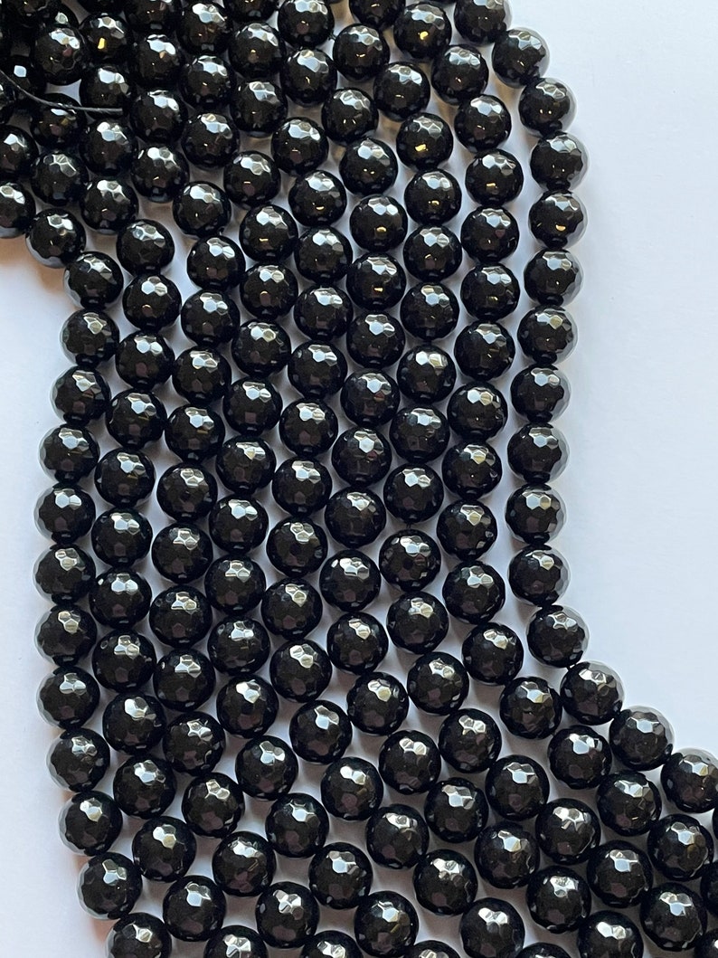 AAA Natural Black Onyx Stone Bead . Faceted 4mm 6mm 8mm 10mm - Etsy