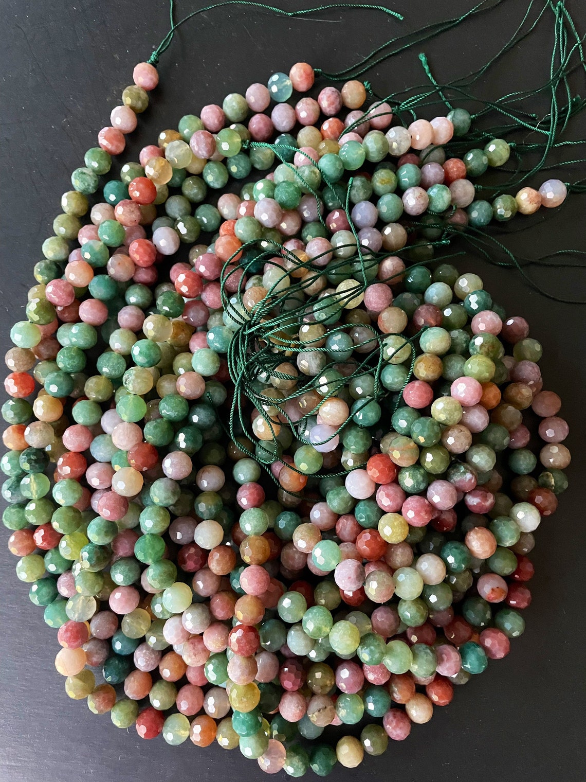 Natural Indian jade stone bead. Faceted 6mm 8mm 10mm round | Etsy