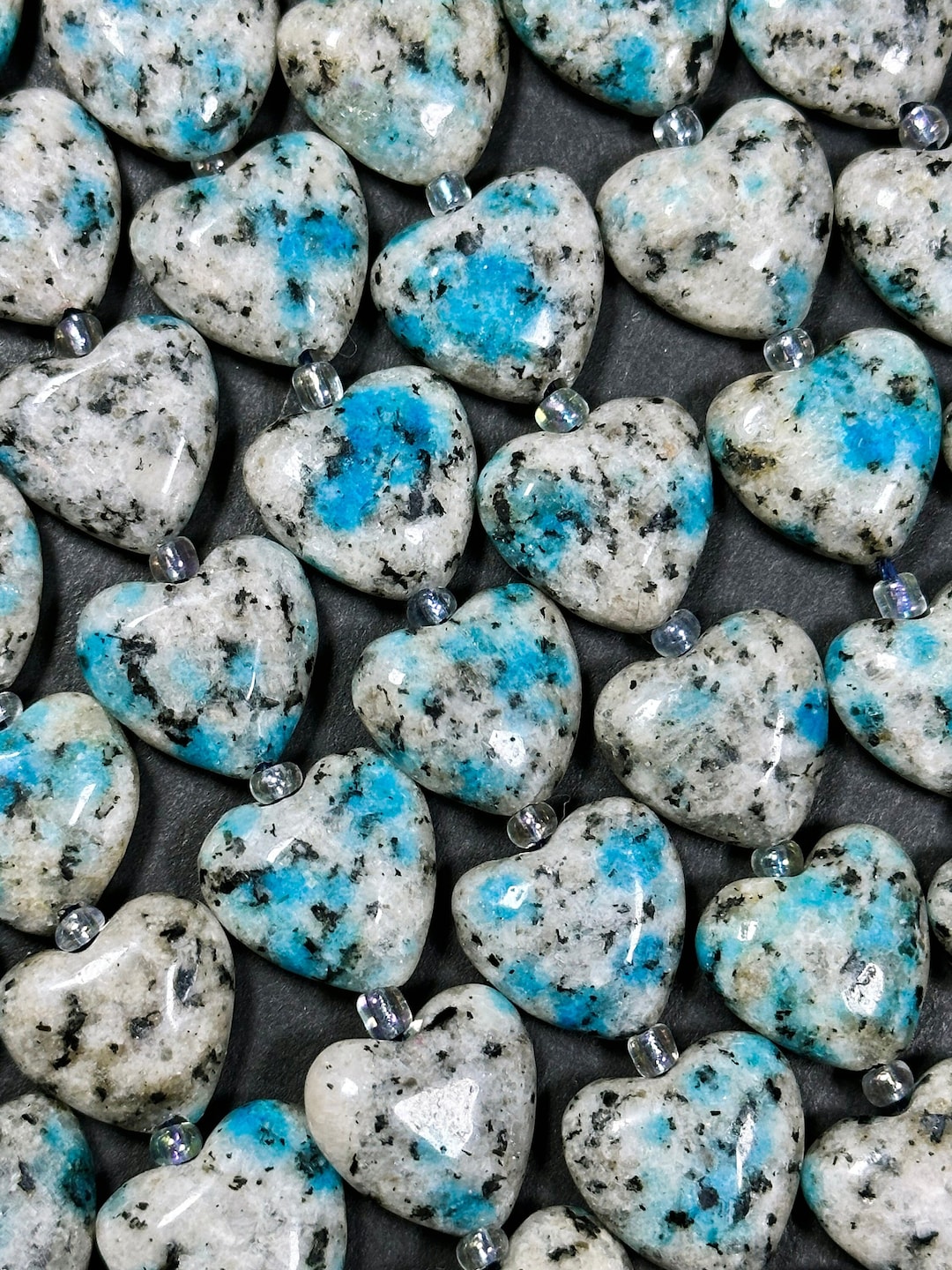 Natural K2 Stone Bead 14x15mm Heart Shape Bead, Beautiful Natural Gray ...