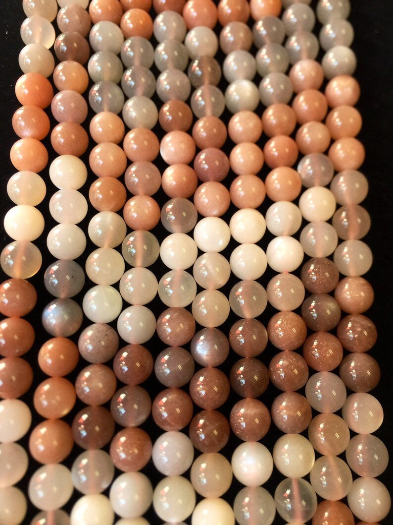 AAA grade moonstone beads . Natural gemstone beads . 6mm 8mm | Etsy
