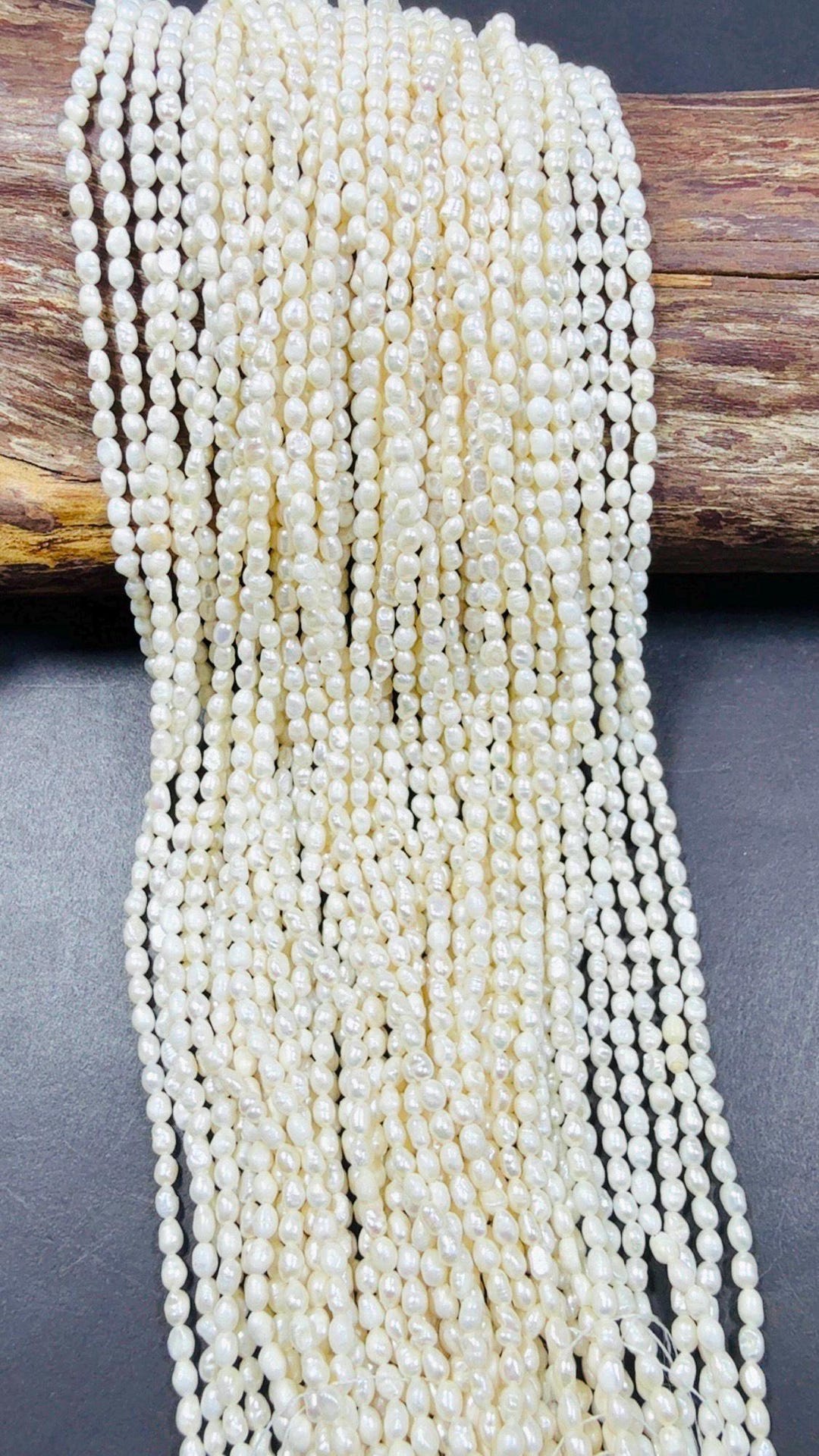 Natural Freshwater Pearl Beads, 3-4mm, Rice Shape Beads, White Beads ...