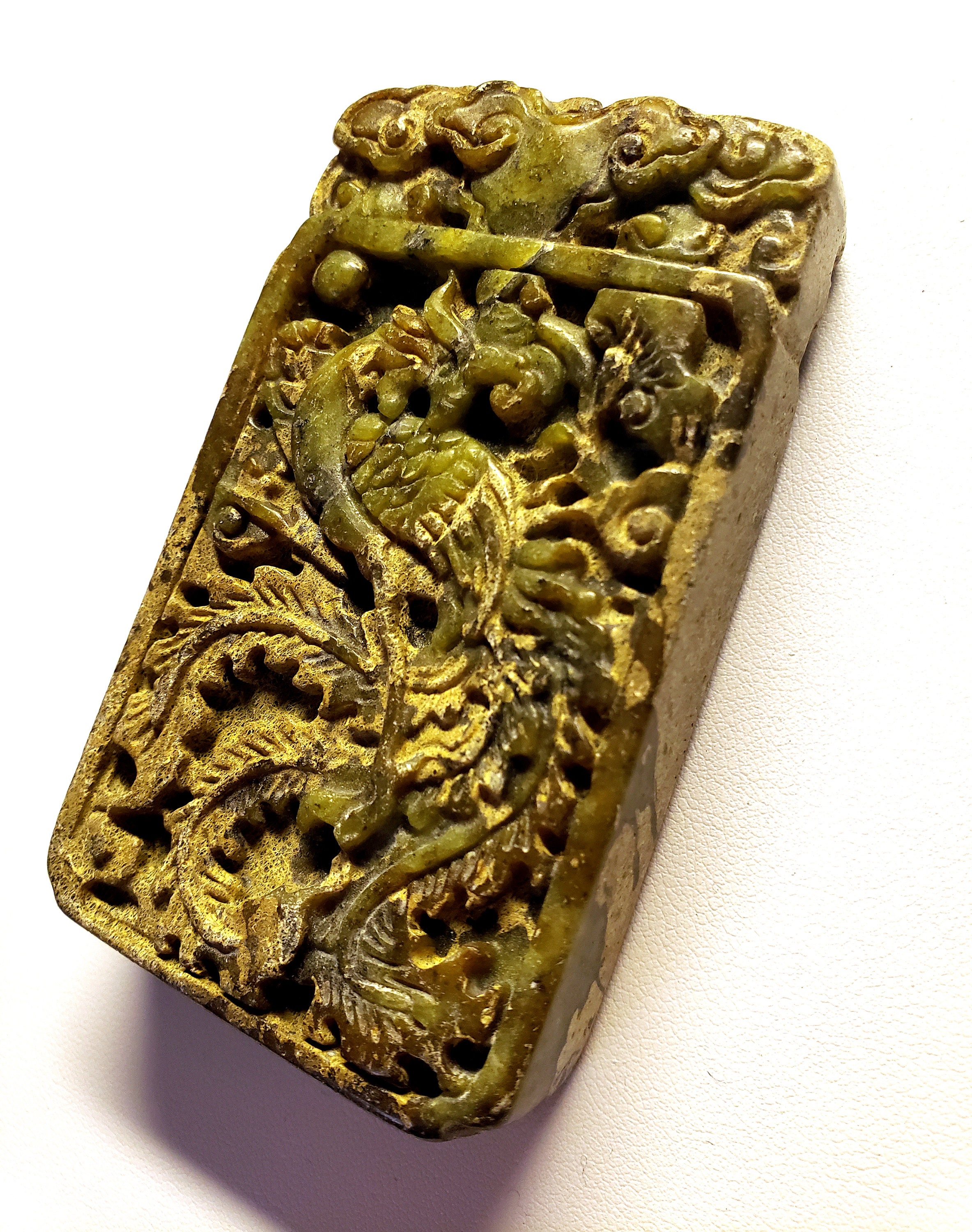 NATURAL Gemstone Hand-carved Jade Stone Pendant 84x50mm Rich | Etsy