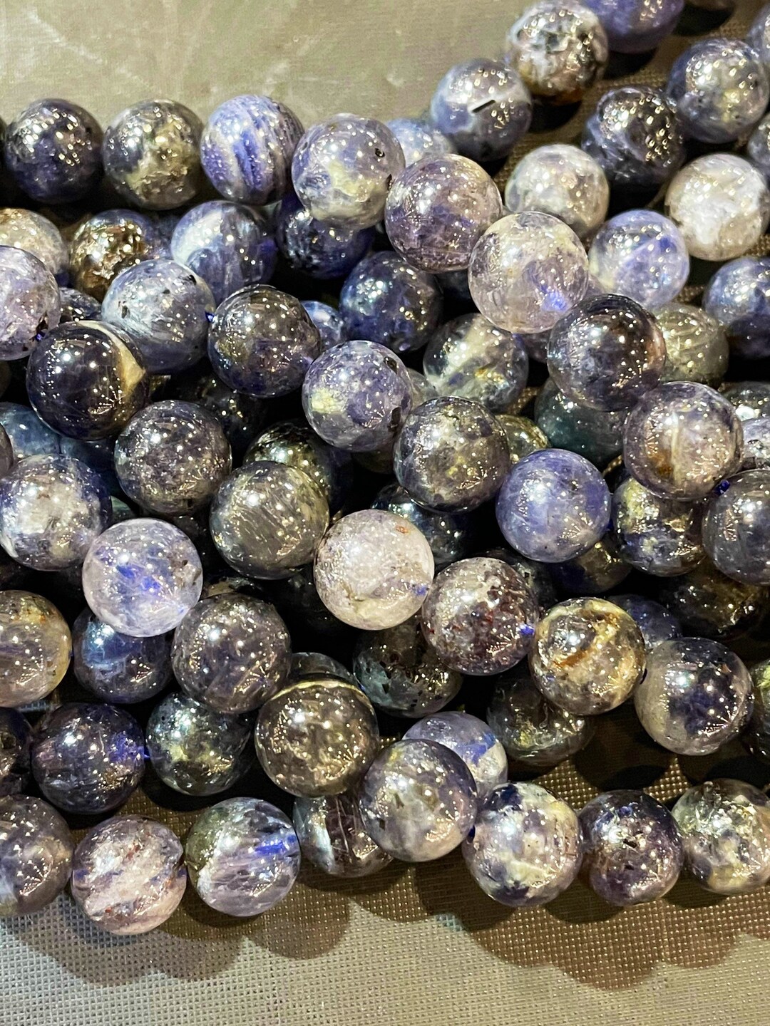 Natural Iolite . 4mm 6mm 8mm 10mm 12mm Round Bead . Gorgeous Dark Blue ...