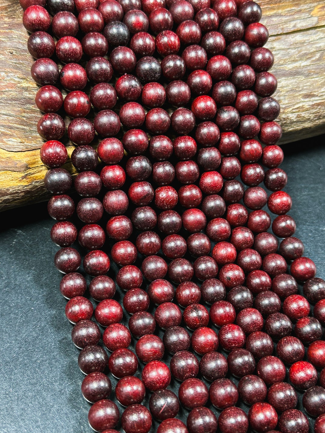 Natural Red Rosewood Beads 8mm 10mm Round Beads, Natural Mahogany Dark ...
