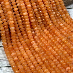 NATURAL Orange Jade Gemstone Bead 8x5mm Rondelle Shape Bead, Beautiful ...