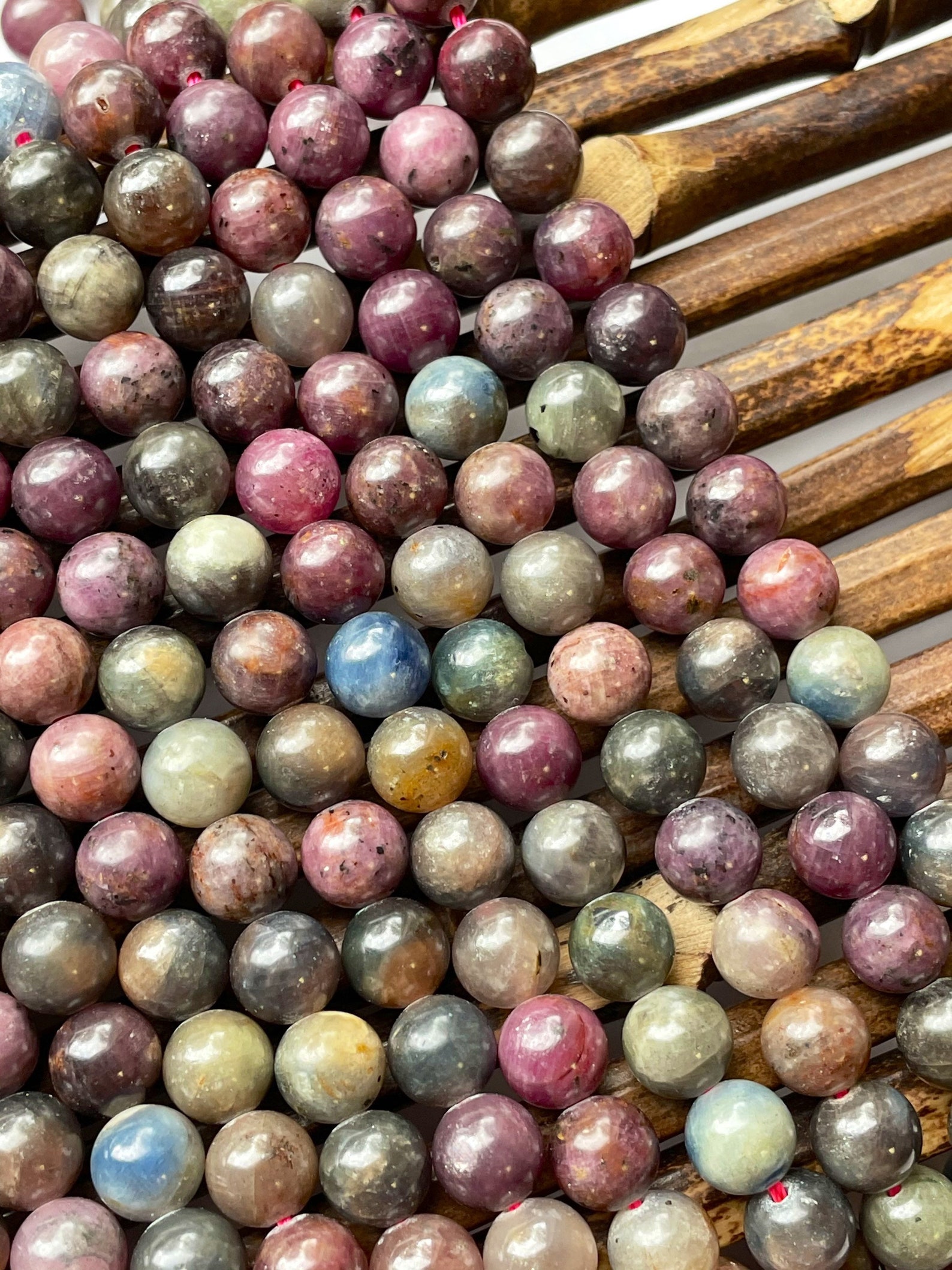 Natural Ruby Sapphire Stone Bead. 6mm 8mm Round Bead. - Etsy