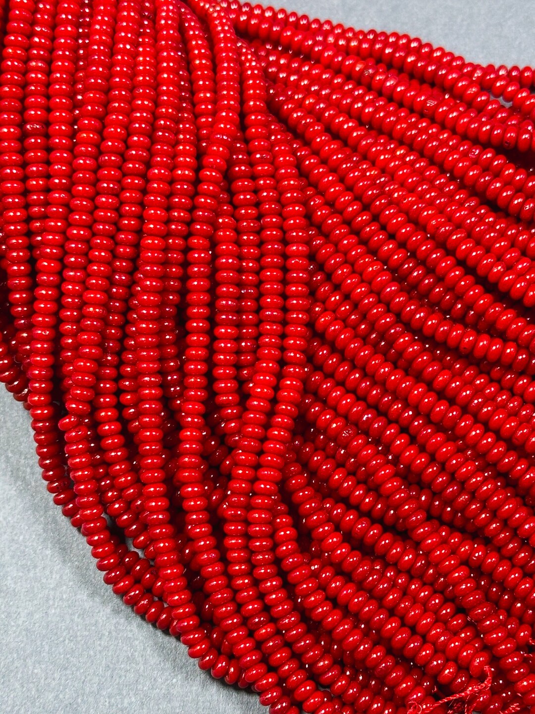 Natural Bamboo Coral Gemstone Bead 4x2mm 6x3mm Rondelle Shape Bead ...