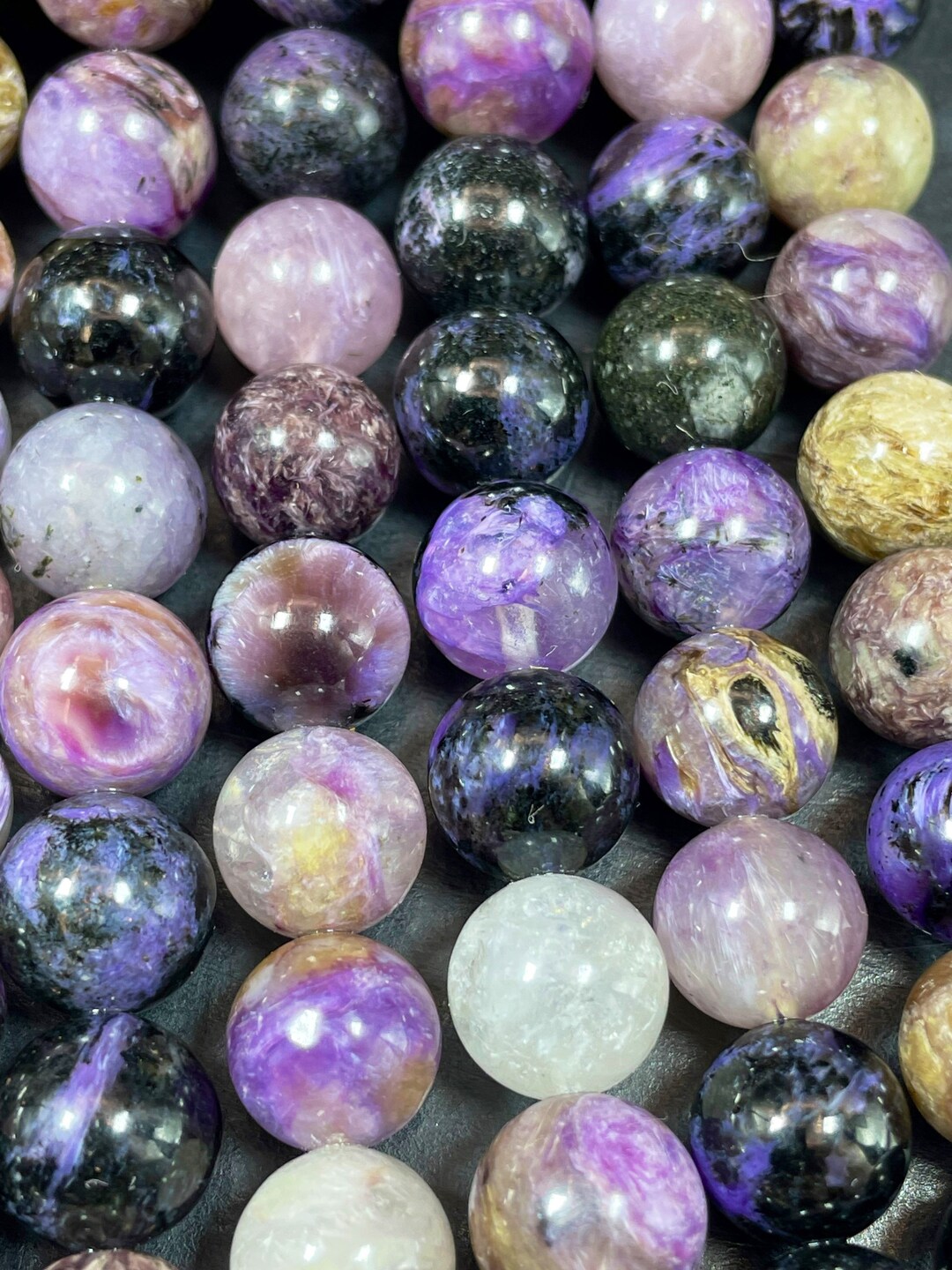 Natural Charoite Gemstone Bead 6mm 8mm 10mm Round Bead, Gorgeous ...