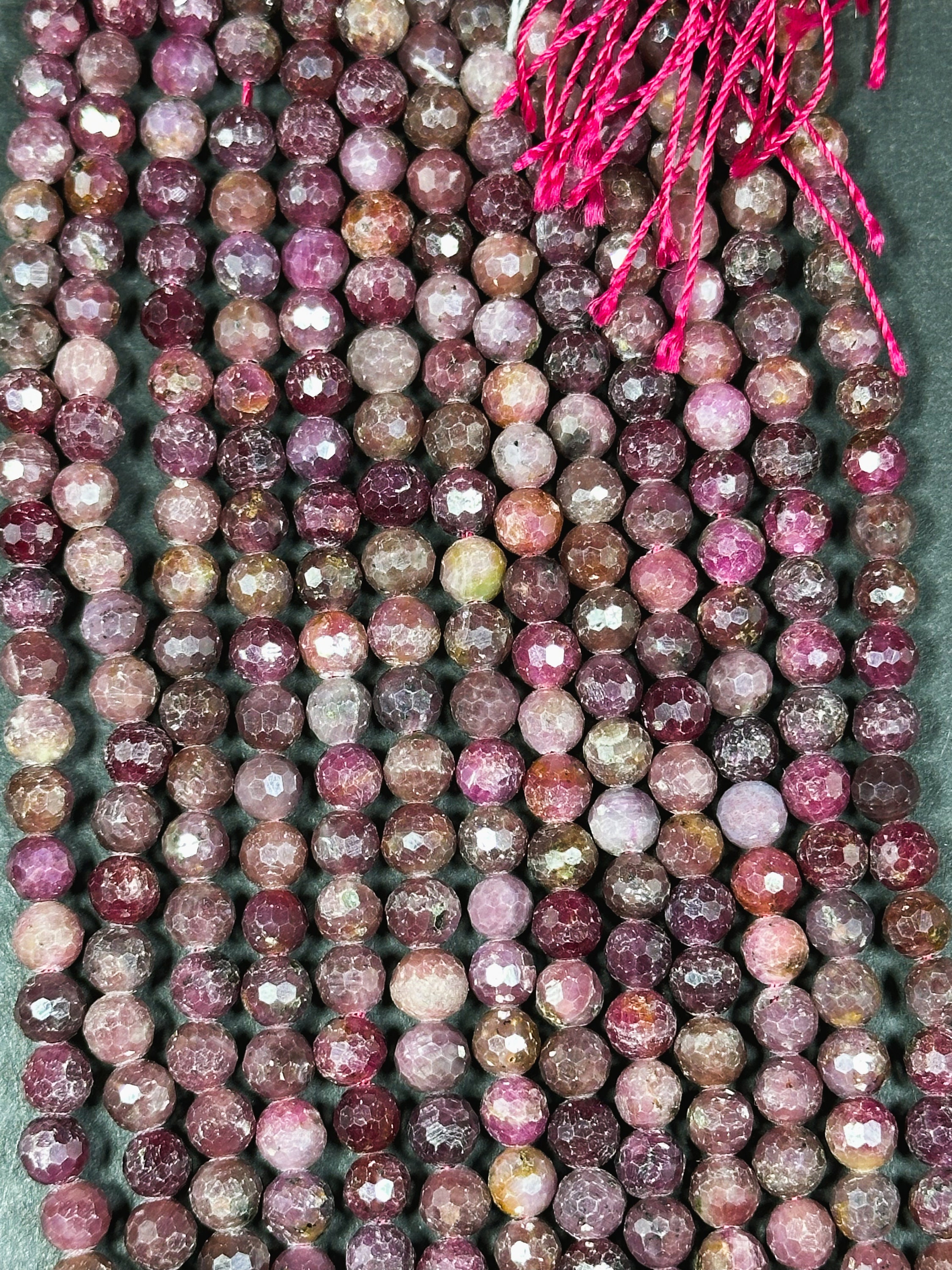 100% Natural Red Ruby Gemstone Bead Faceted 6mm Round Bead, Gorgeous ...