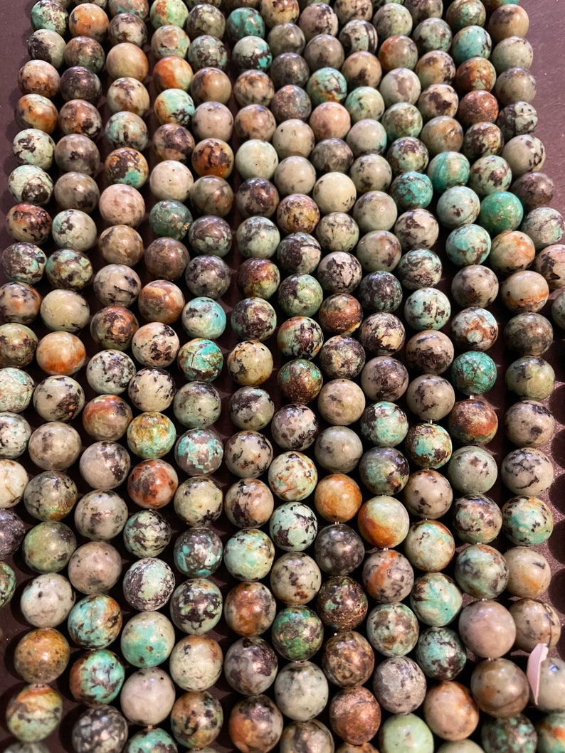 Natural Africa Turquoise. 6mm 8mm 10mm 12mm. Round Bead . Beautiful ...
