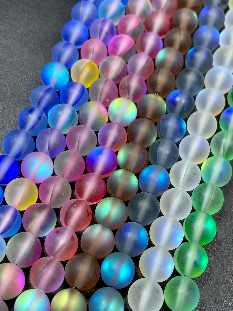 BULK Beautiful Matte Mermaid Glass Beads 6mm 8mm 10mm Round - Etsy